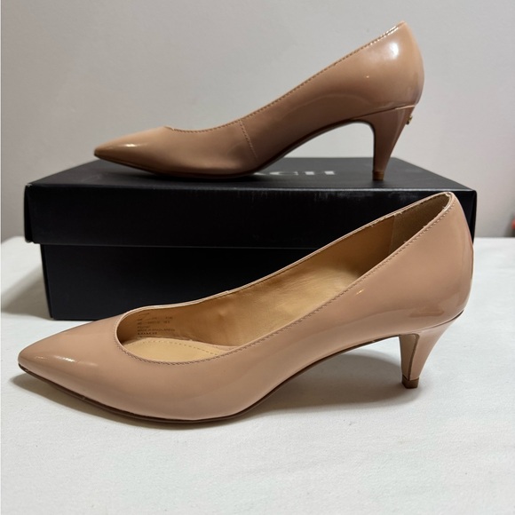Coach | Shoes | Coach Pumps Heels Women Nude Leather Pointed Toe Pumps ...